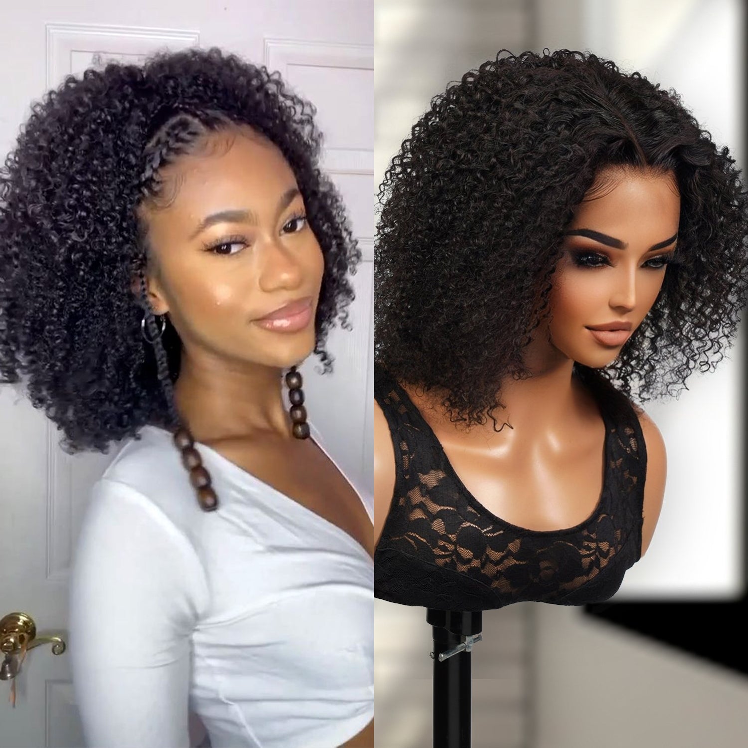 100 Brazilian Remi Virgin Human Hair Hd Lace Frontal Wig Kinky Curl 8