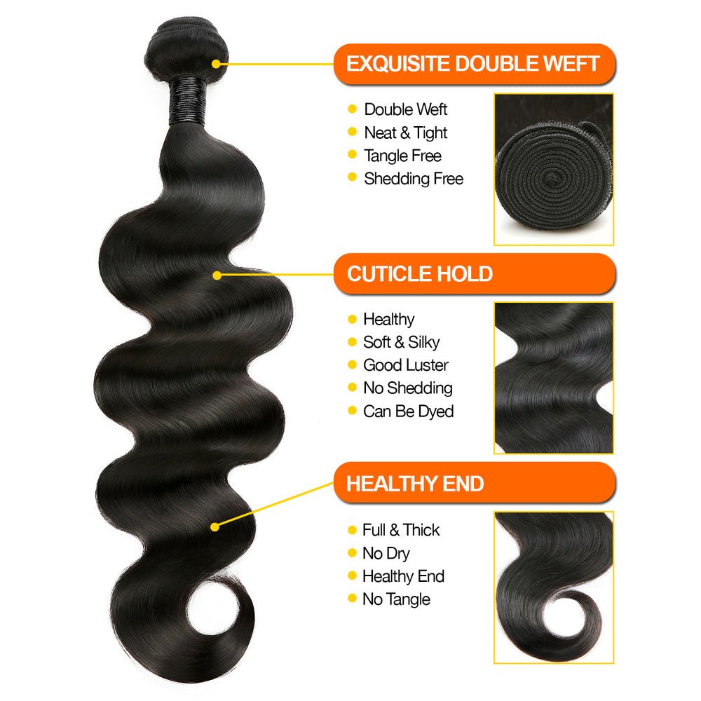 Diva Queen 100% Virgin Human Hair Unprocessed Brazilian Weave Natural