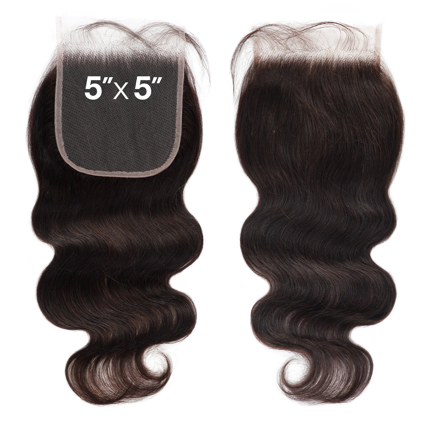 Unprocessed Virgin Human Hair Weave 5x5 Bleached Knot Lace Closure Bod
