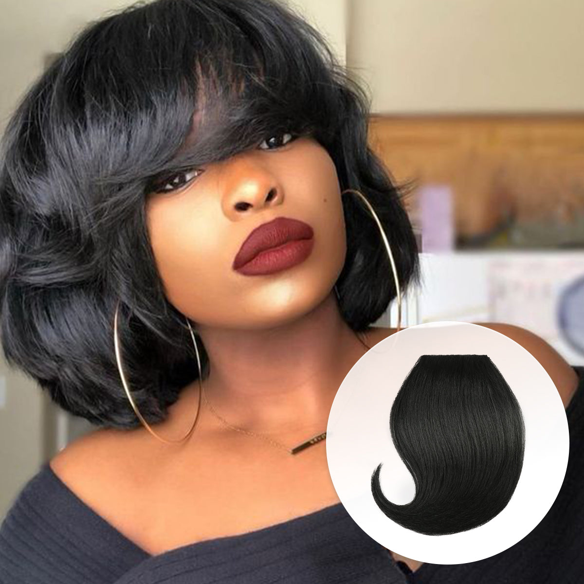 Instant Glitz Synthetic Hair Bang Sweet Bangs Swoop Side Bang Small