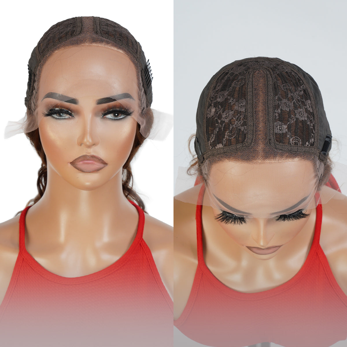 100% Human Hair T-Part Lace Wig Face Balayage Highlight 4/27 Body Wave
