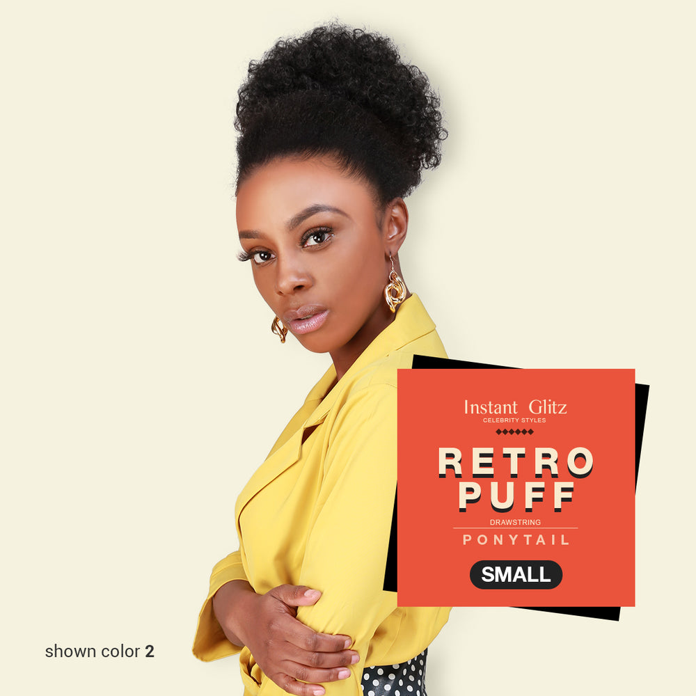 Instant Glitz Synthetic Drawstring Ponytail Retro Puff Small