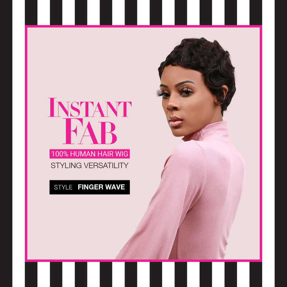 Instant Fab Remi 100% Human Hair Wig Finger Wave