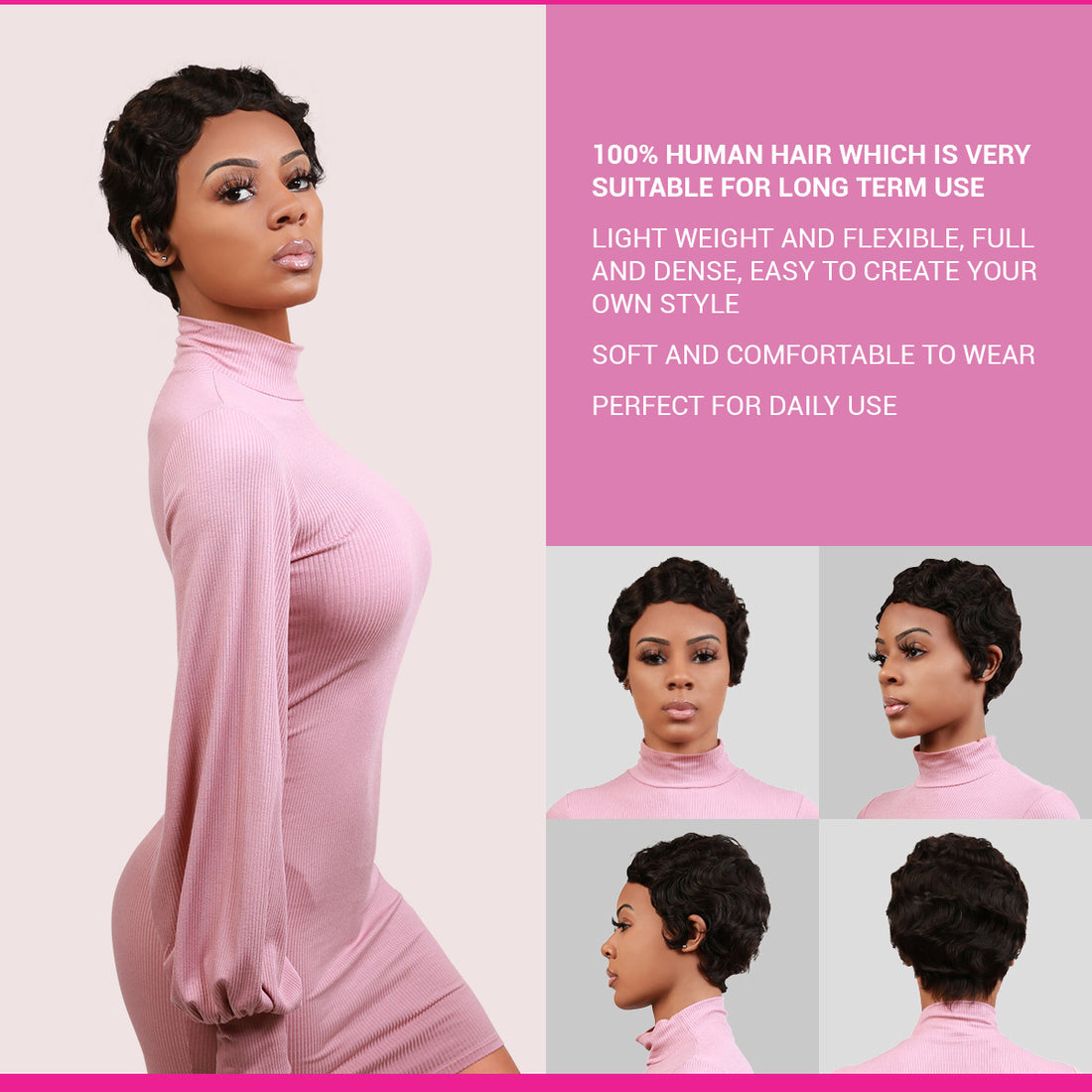 Instant Fab Remi Human Hair Wig Finger Wave